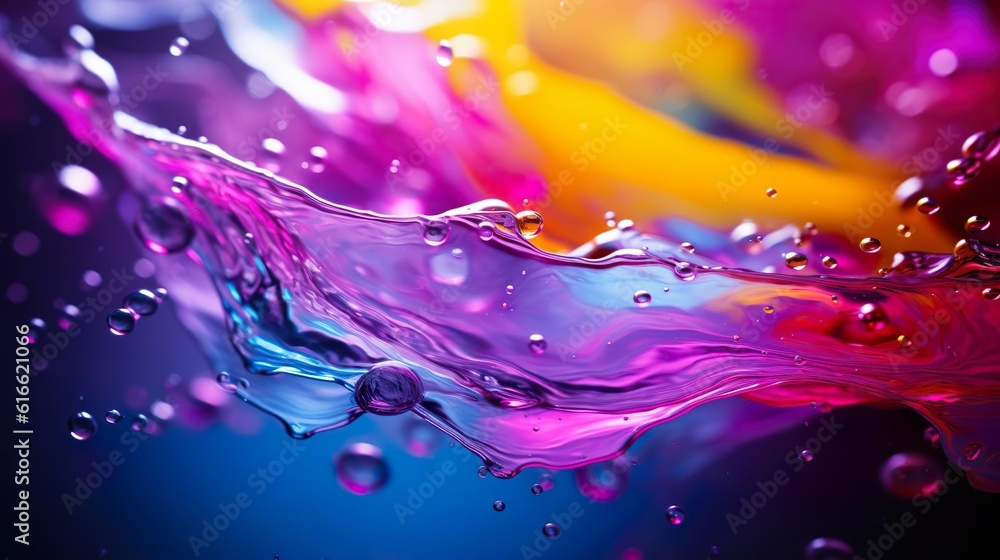 Colorful liquid water backdrop background drops bubbles flow fluid ...