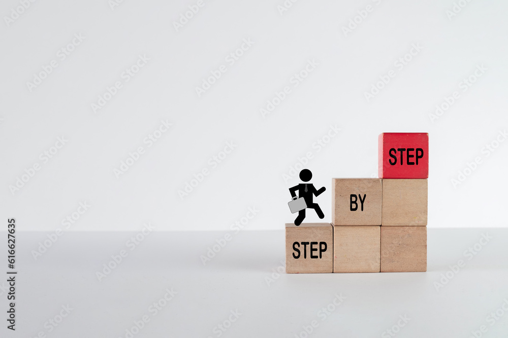 step by step of business,startup,process to success concept ...