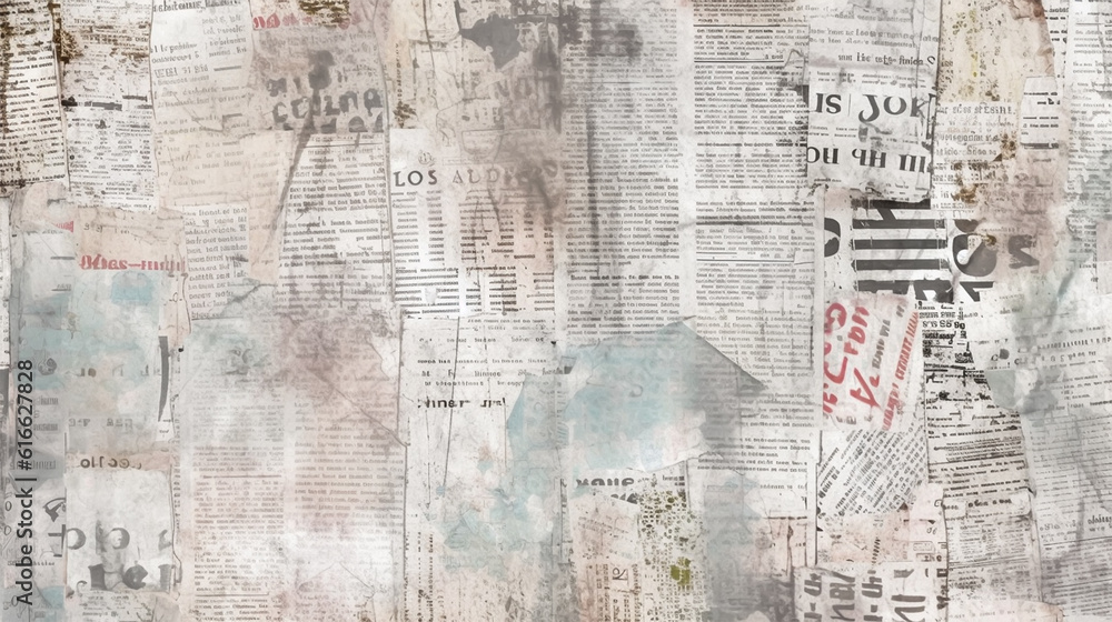 Newspaper paper grunge aged newsprint pattern background. Vintage old ...