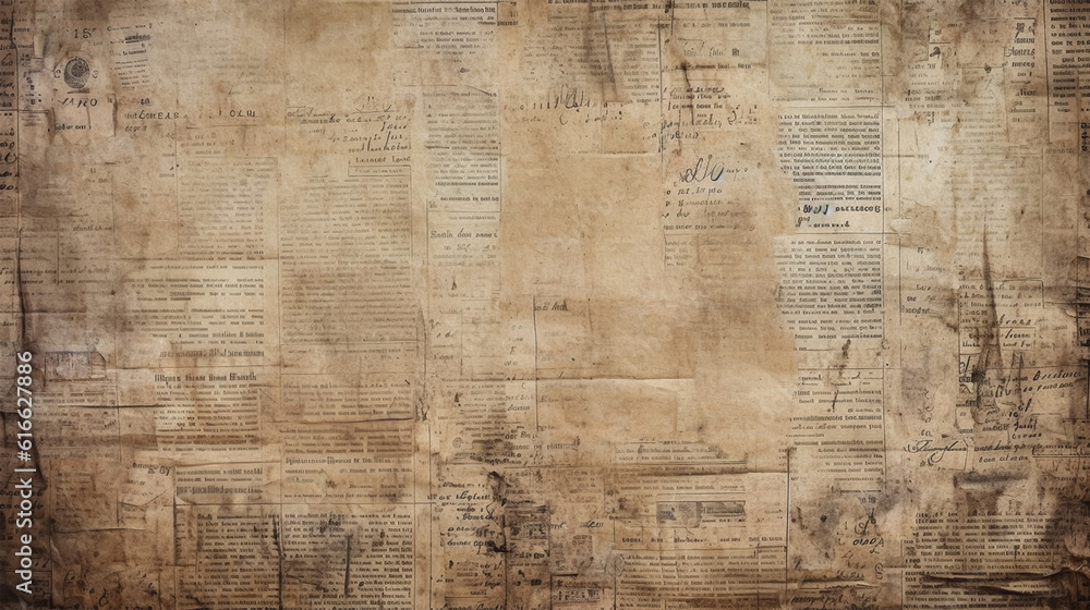 Newspaper paper grunge aged newsprint pattern background. Vintage old ...