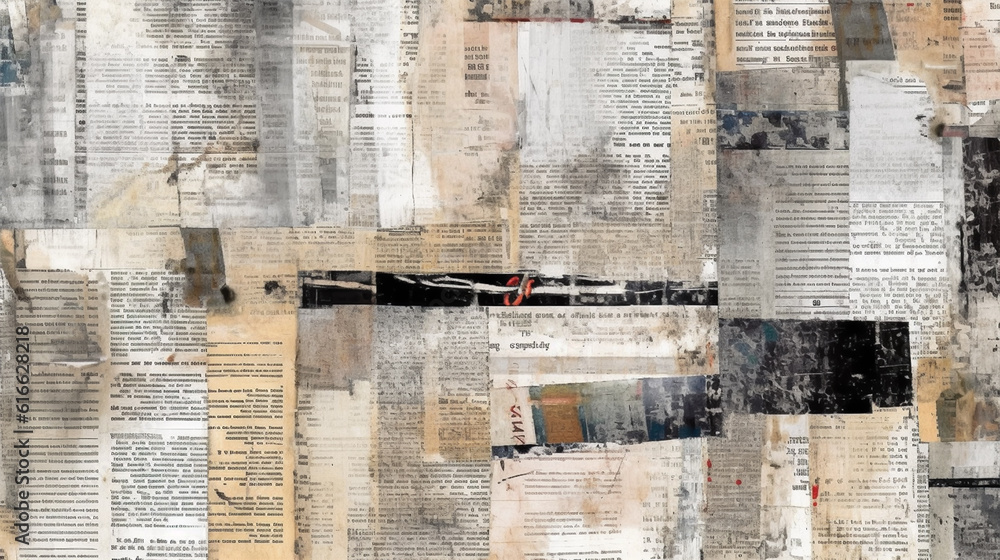 Newspaper paper grunge aged newsprint pattern background. Vintage old ...
