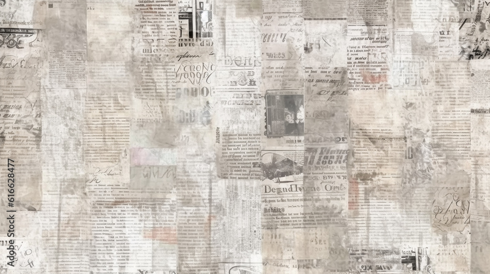 Newspaper paper grunge aged newsprint pattern background. Vintage old ...