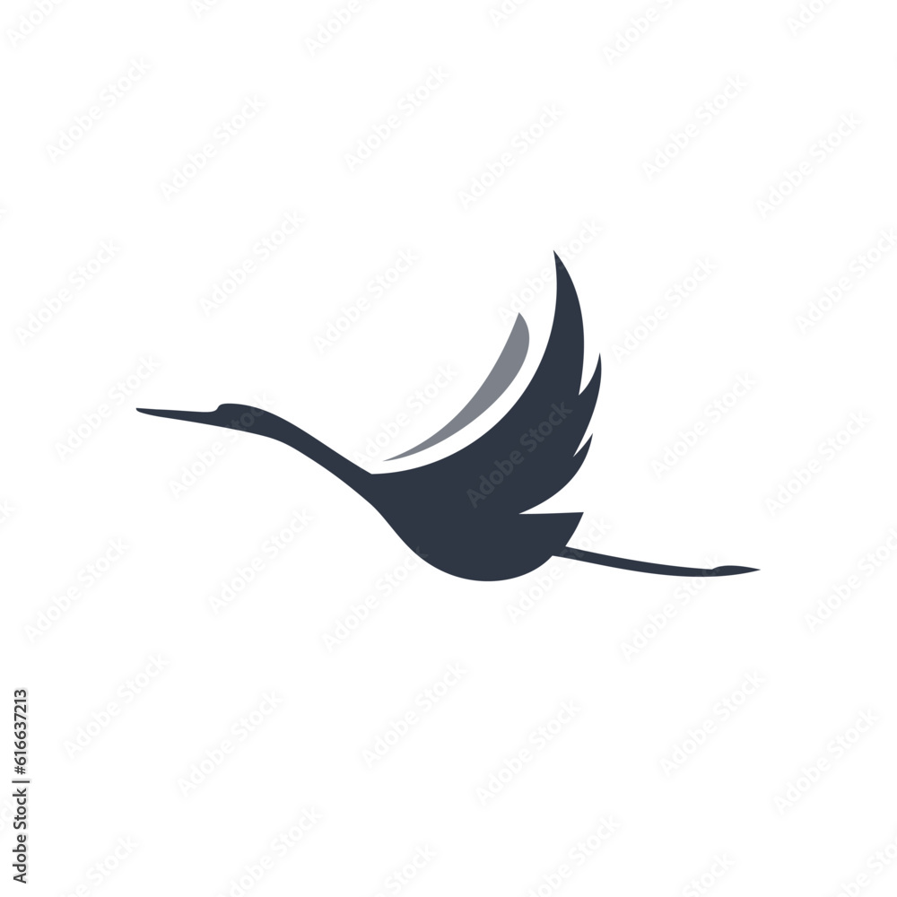 simple stork logo vector template illustration Stock Vector | Adobe Stock