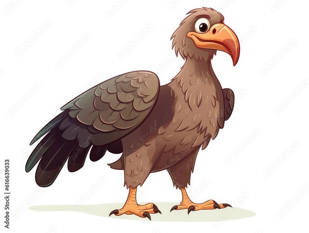 Buzzard in Cartoon Style on white background - generative AI Stock ...