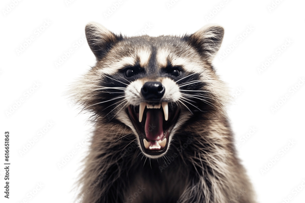 Angry Raccoon Isolated on Transparent Background. AI Stock Illustration ...