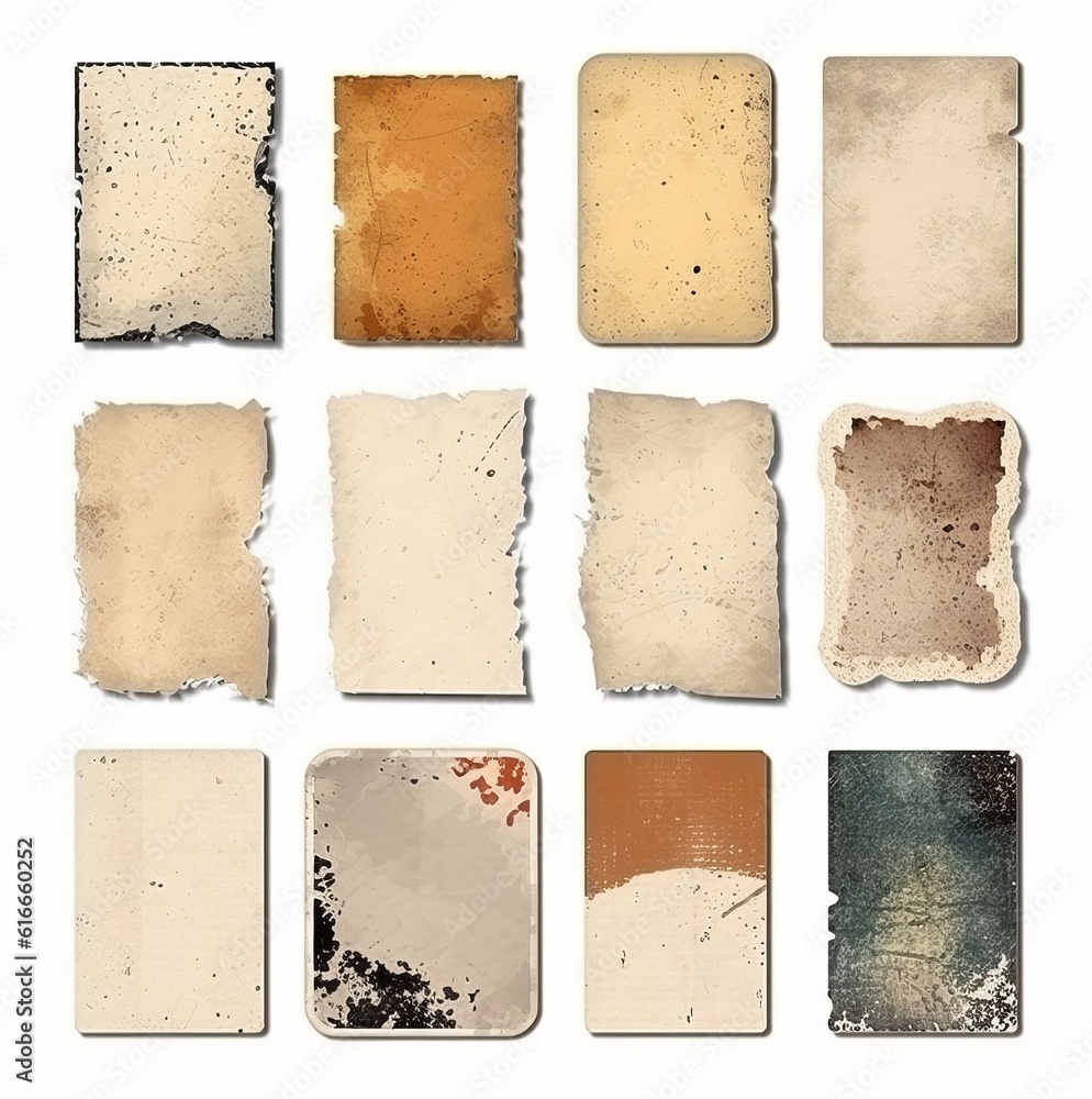 collection of blank old sticker, label, price tag template for mockup ...