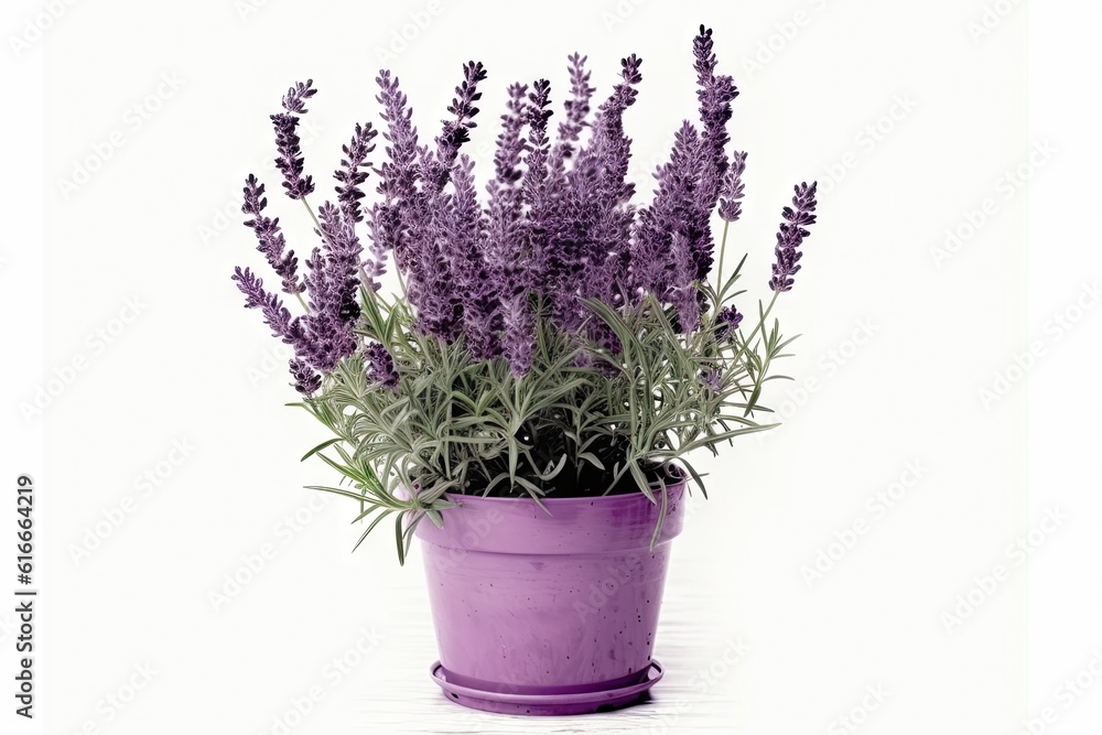 Beautiful Purple Flower Plant in Isolation on a White Background ...