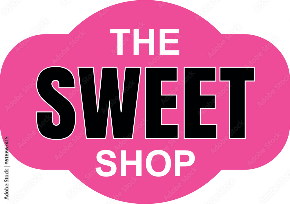 Signboard, banner for candy store with a pink hue, you can change ...