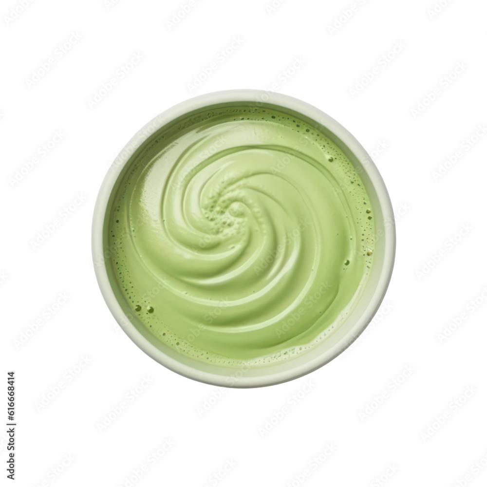 Matcha green tea foam isolated on transparent background. Generative AI ...