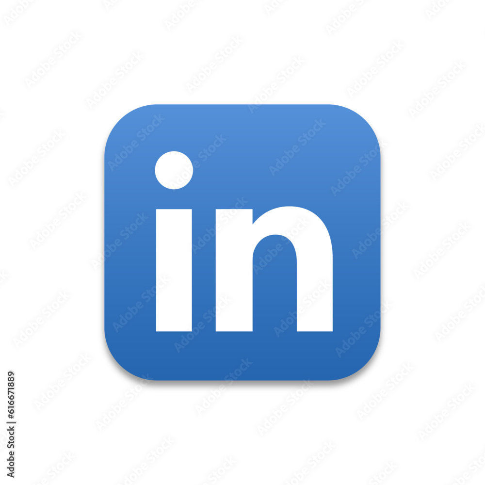 LinkedIn logo appliaction icon with soft light and shadow Stock Vector ...
