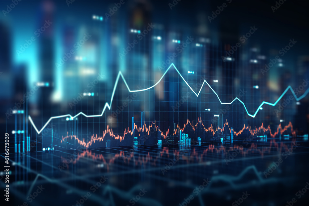 Perspective view of stock market growth Stock Illustration | Adobe Stock