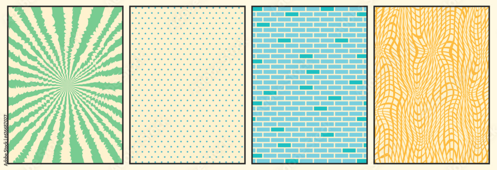 Groovy backgrounds set. Retro groovy texture. 60s and 70s style. Hippie ...