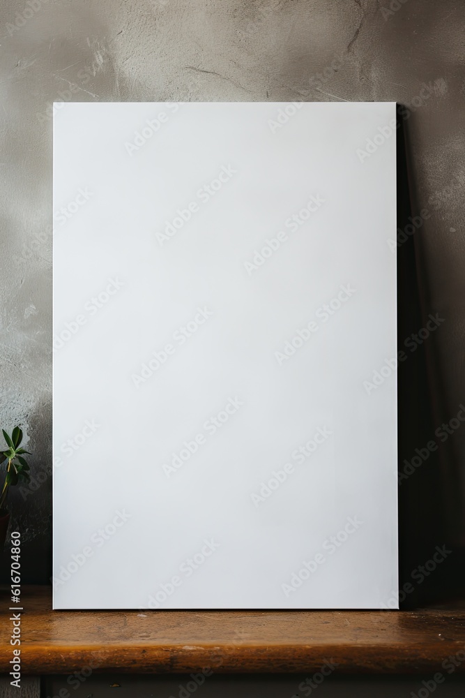 Blank vertical poster template, standalone mockup created using ...