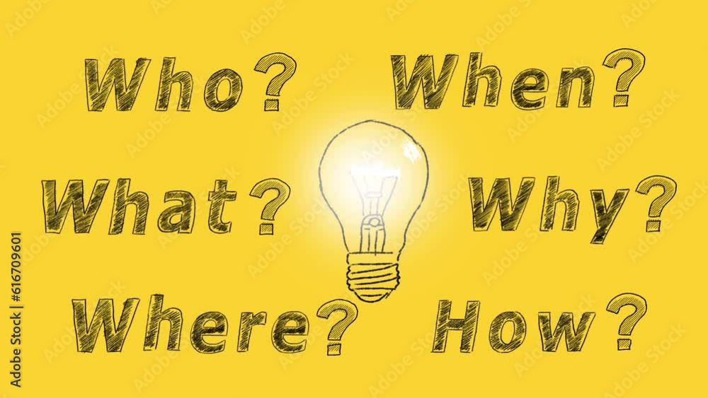 Six most common questions Who, What, where, when, why, how with ...