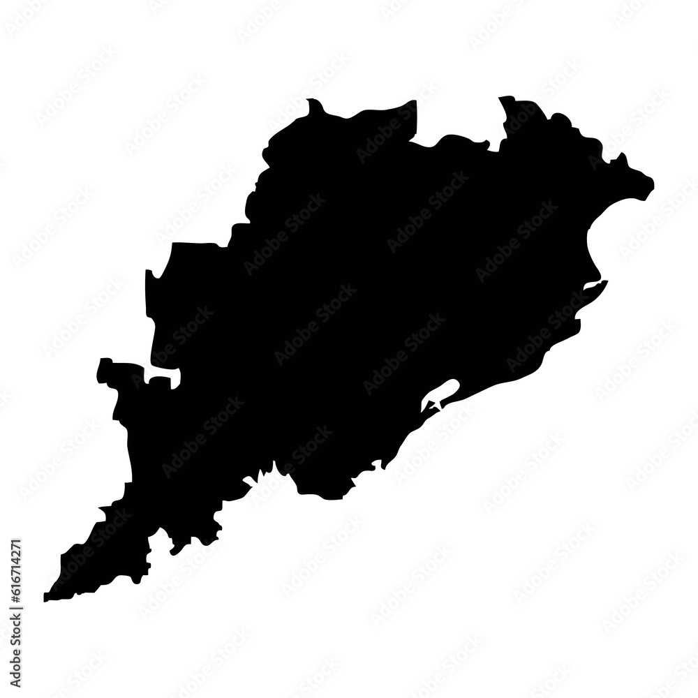 Odisha state map, administrative division of India. Vector illustration ...