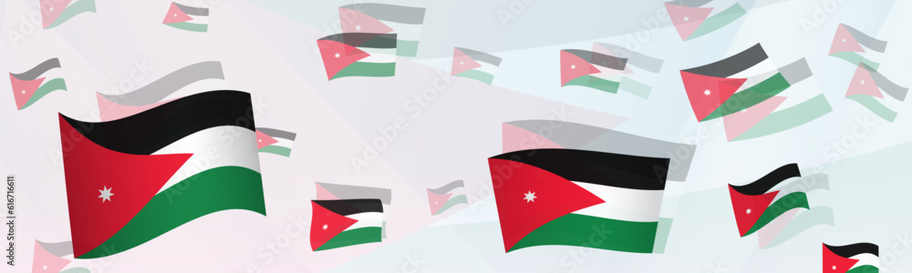 Jordan flag-themed abstract design on a banner. Abstract background ...