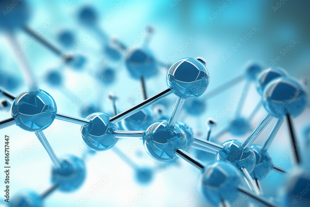 Molecule Models generated with AI. 3d microscopic render. 3d image ...