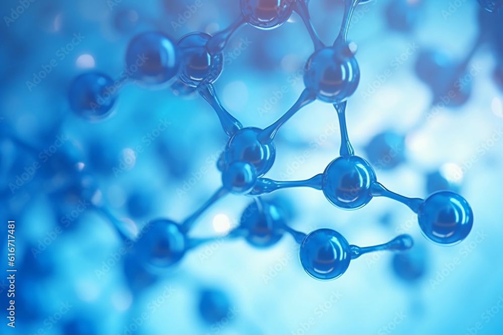 Molecule Models generated with AI. 3d microscopic render. 3d image ...