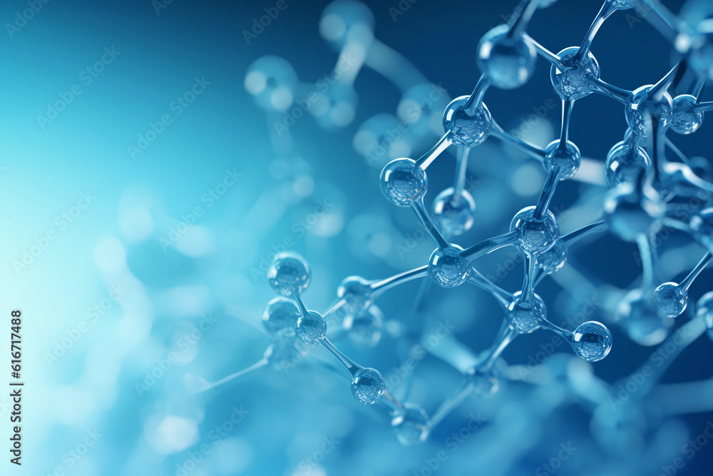 Molecule Models generated with AI. 3d microscopic render. 3d image ...