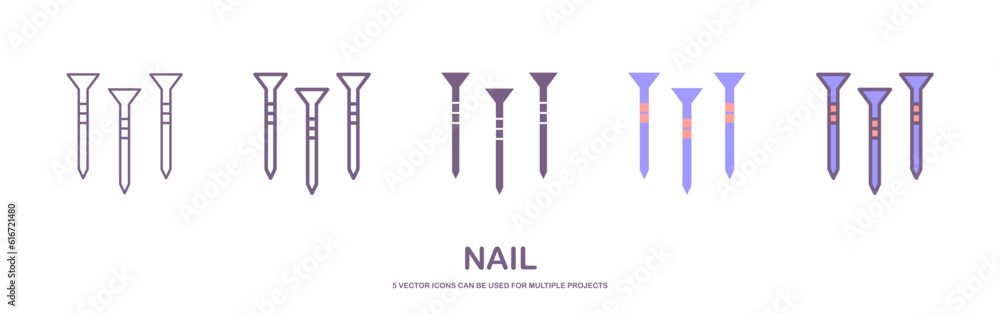 Nail Icon, joiner's tools, simple shape, for graphic design of logo ...