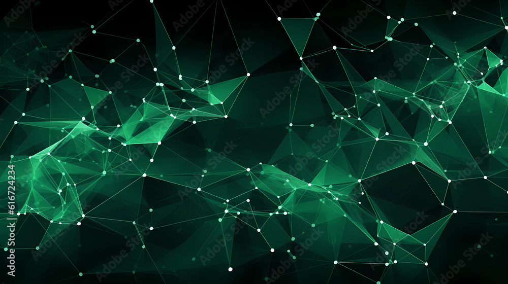 Plexus Green Black Background Digital Desktop Wallpaper HD 4k Network ...