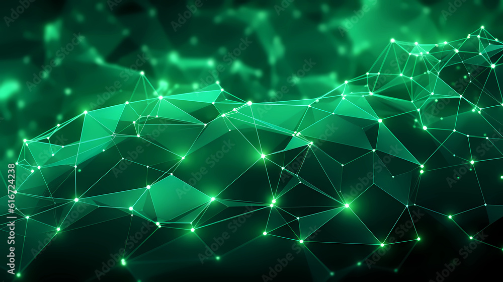 Plexus Green Black Background Digital Desktop Wallpaper HD 4k Network ...