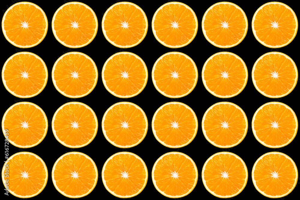 Orange fruit isolated texture, Orange slices on solid color background ...