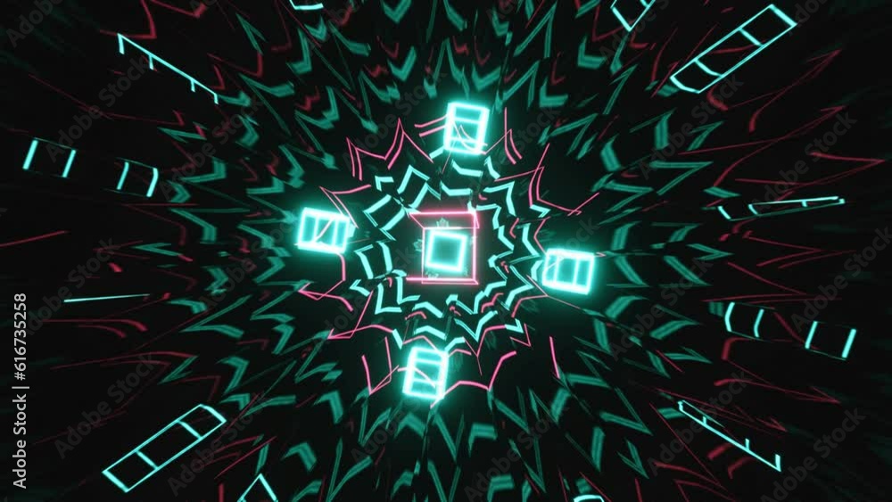 seamless VJ loop 3d animation geometric blue patterns for live concert ...