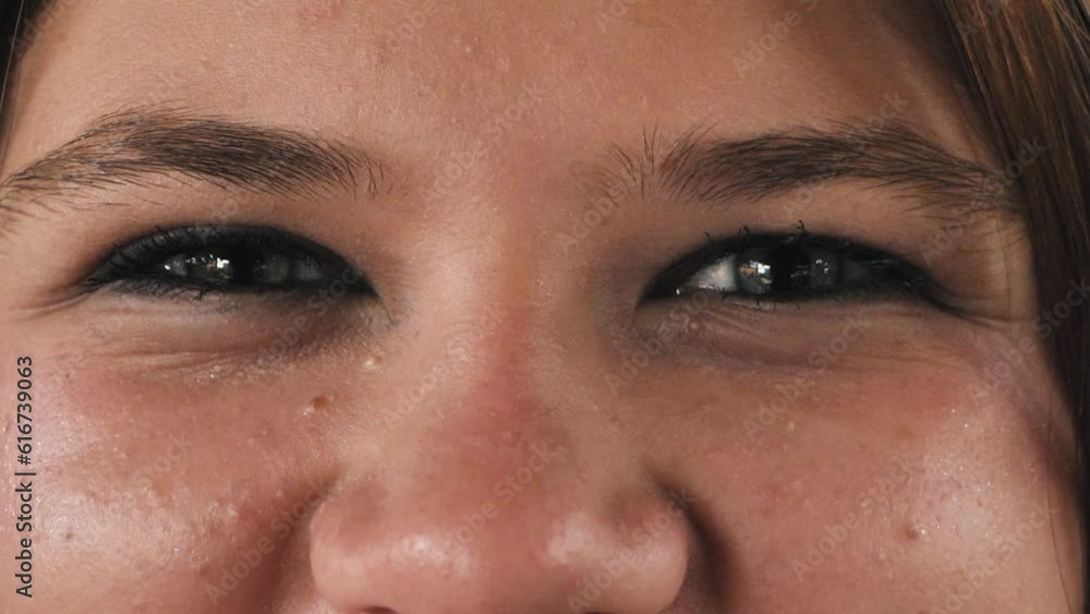 Smiling faces of people. Open eyes, beautiful people of different ages ...