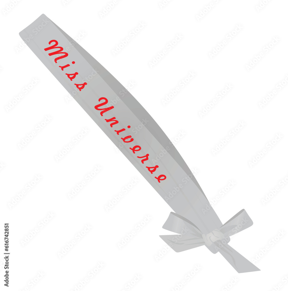 Grey Miss Universe ribbon. vector Stock Vector | Adobe Stock