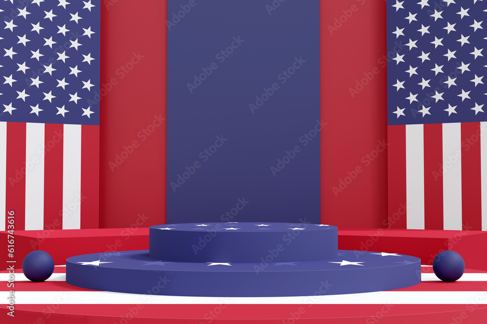 modern mockup podium display, united states of america display banner ...