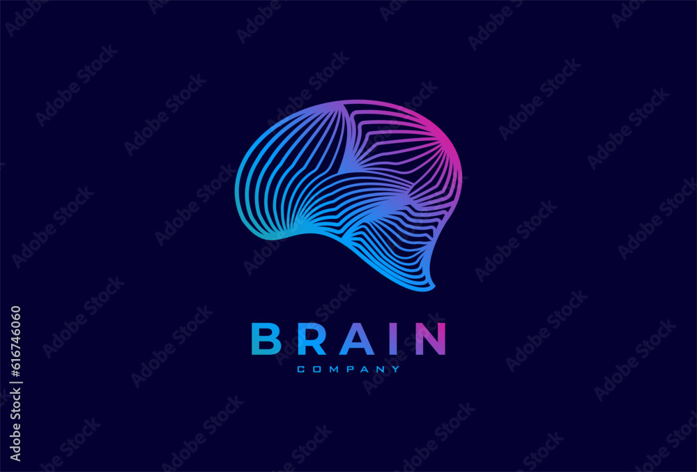 Brain Logo, modern brain logo style, usable for technology and company ...