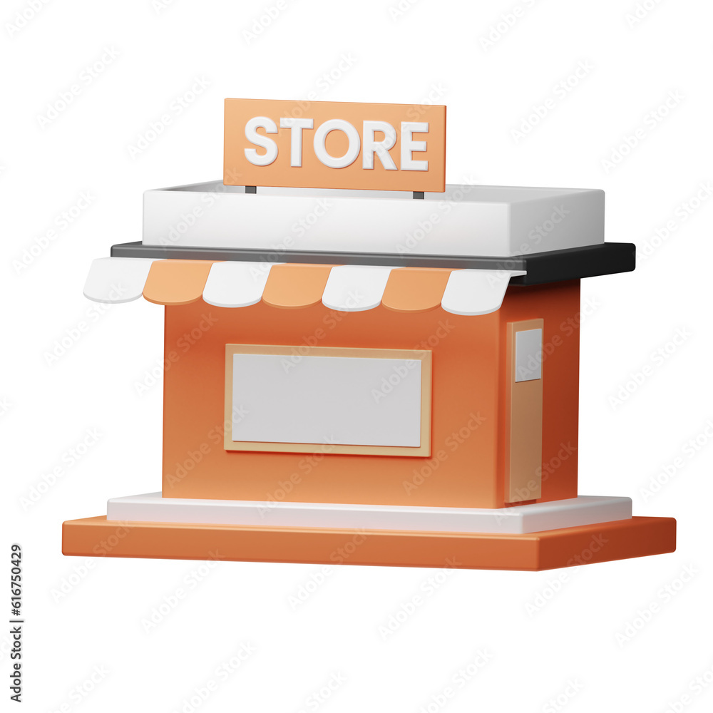 3d store shop icon render illustration Stock Illustration | Adobe Stock