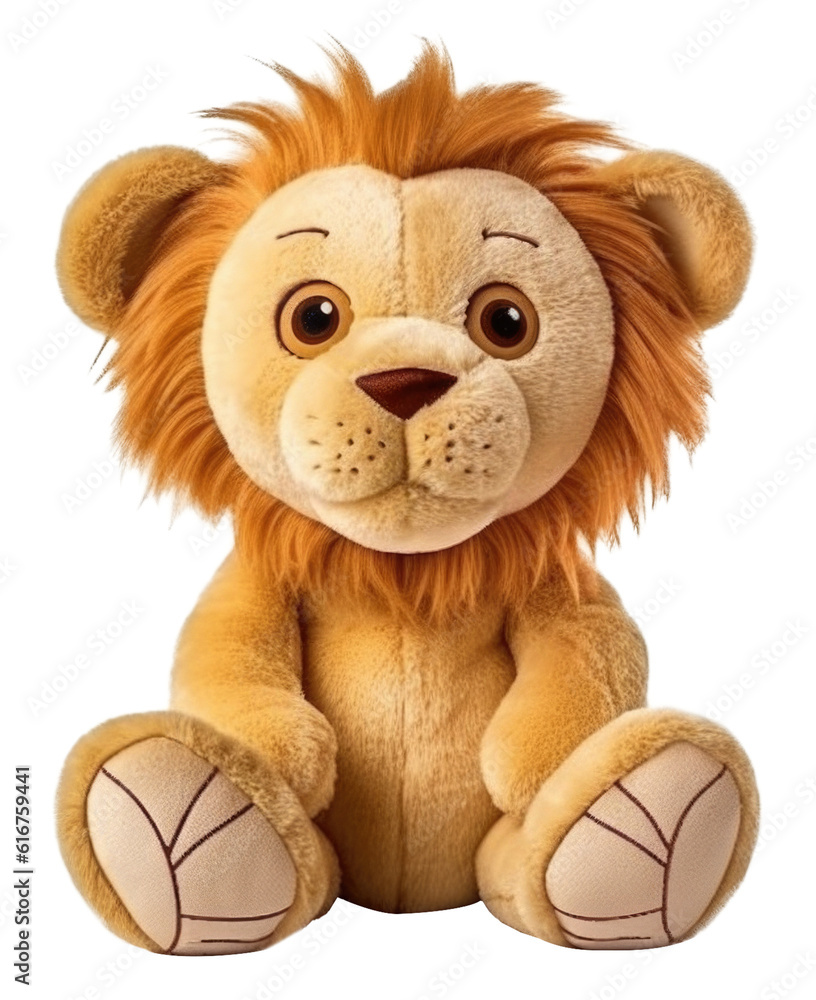 Cute Lion Stuffed Toy Isolated on Transparent Background - Generative ...