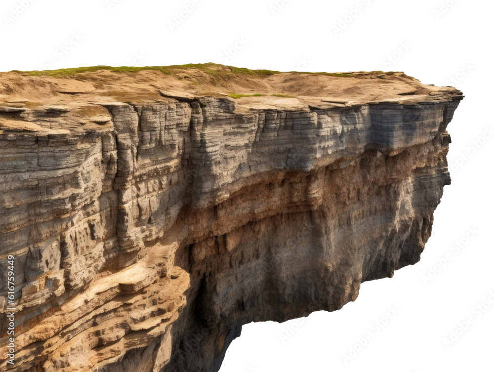 Stone Cliff Edge Isolated on Transparent Background - Generative AI ...
