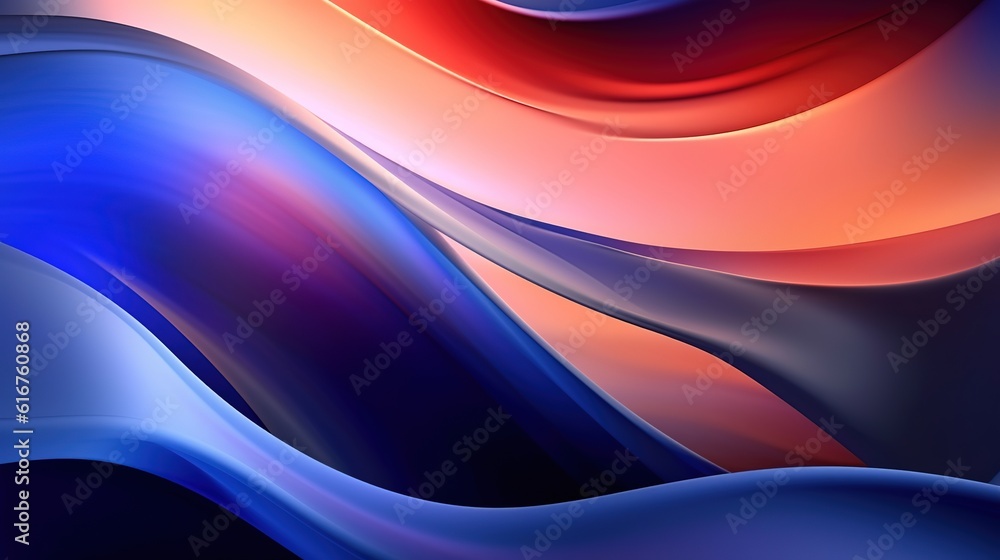 Color flow blue, red and pink liquid wave abstract background 3d full ...