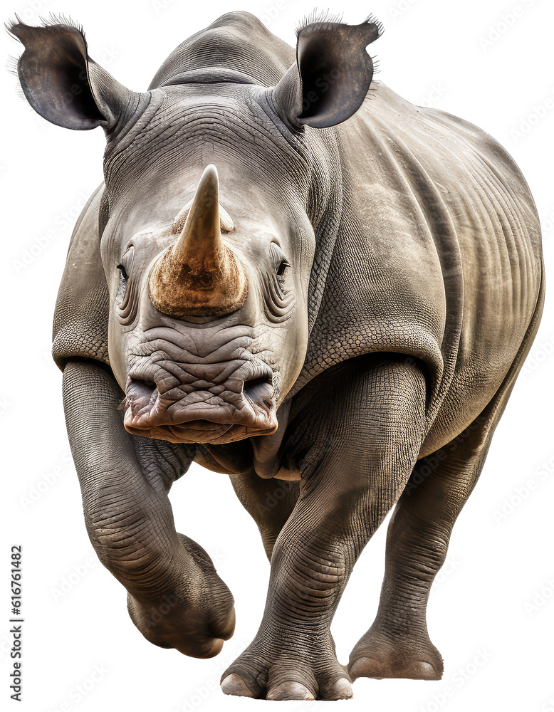 Angry rhinoceros isolated on white background as transparent PNG ...