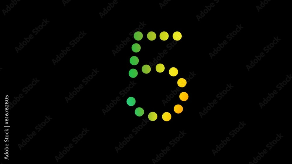 Vidéo Stock Number 5 Rainbow Color Number 5 Lgbt Dotted Number Font