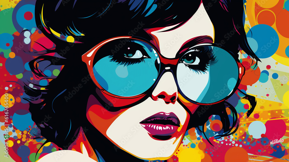 Glamorous disco diva portrait Pop art retro vector illustration ...