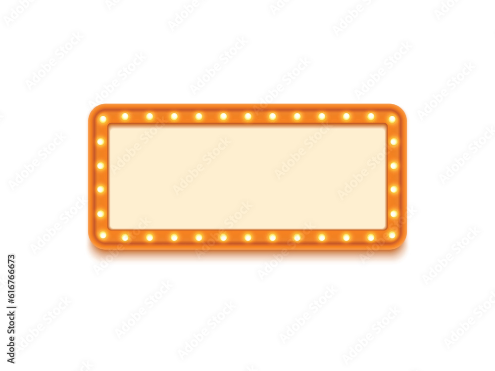 Vetor de Antique shape marquee vintage 3d lightbox with glowing bulb ...