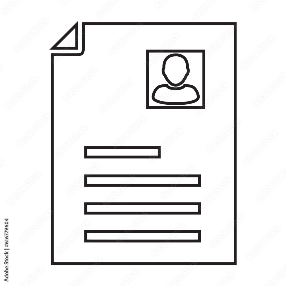 Employee cv, employee profile, employee biodata icon Stock Vector ...