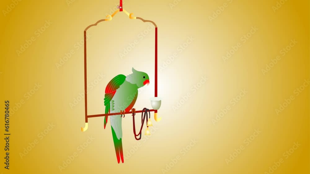 cartoon animated green parrot background and 2d animation Stock Video ...