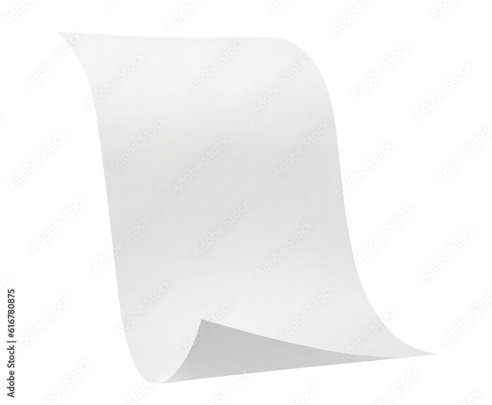 Blank bended paper sheet, cut out Stock Photo | Adobe Stock