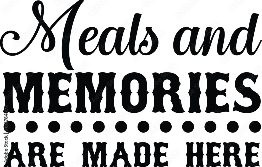 Meals & memories, Cooking Vintage design, kitchen cutting board, svg ...