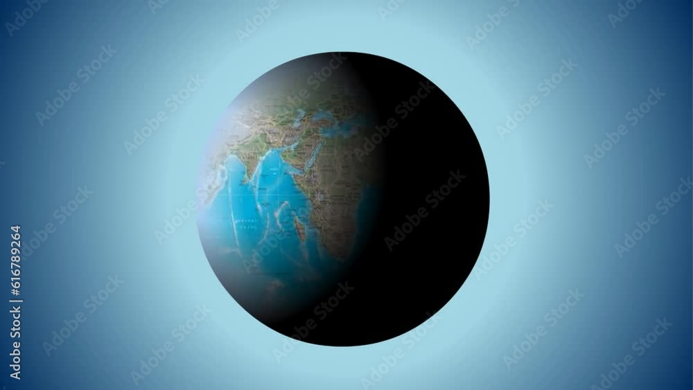 animated spinning globe, turning sphere, continent, background and 3d ...
