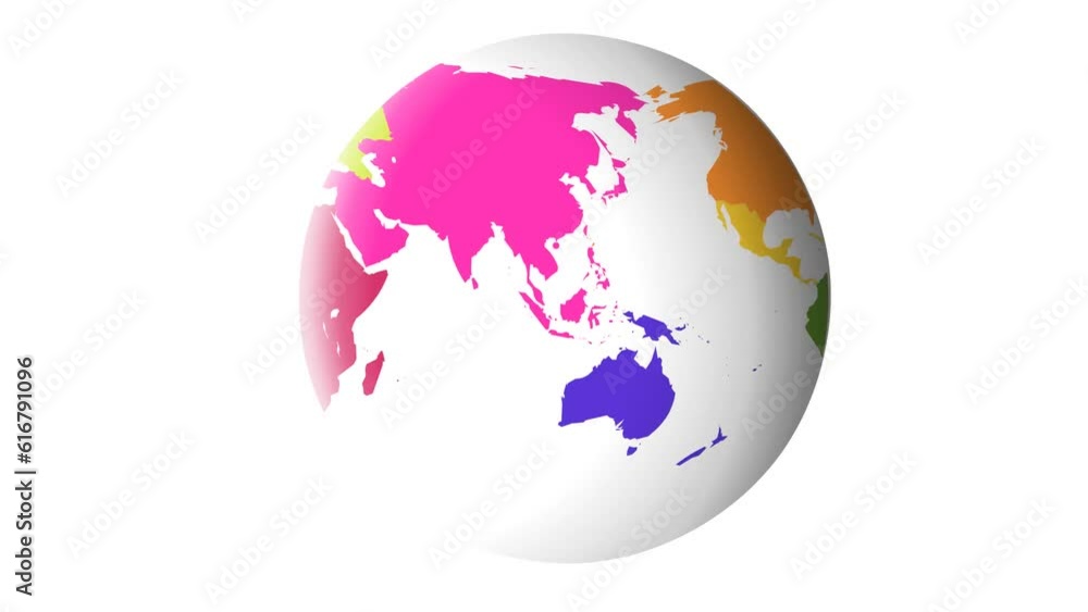 animated spinning globe, turning sphere, continent, background and 3d ...