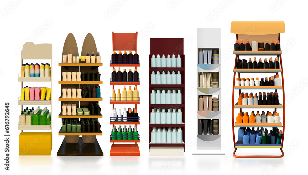 Sun Block point of sale rack. sun lotion, creams and oil products on ...