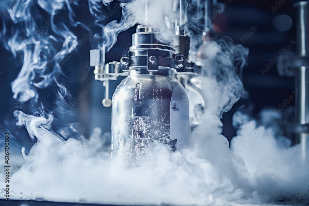 Liquid nitrogen, due to its extremely cold temperature, used for long ...