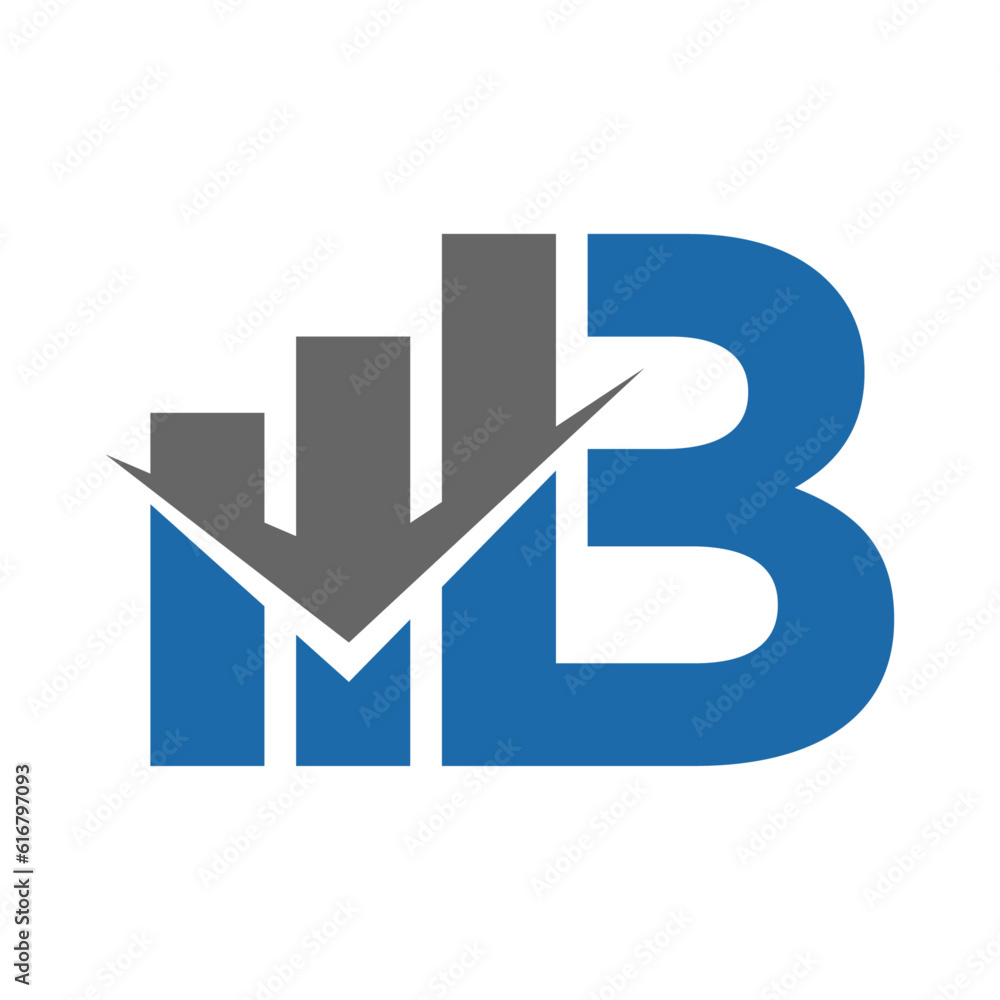 B letter check mark logo template Stock Vector | Adobe Stock