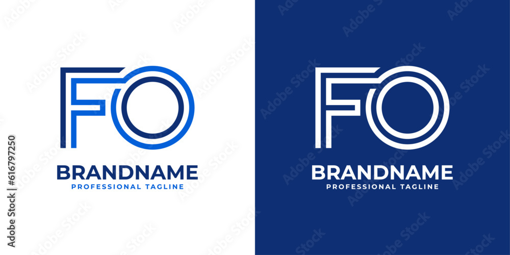 Letter FO Line Monogram Logo, suitable for any business with FO or OF ...